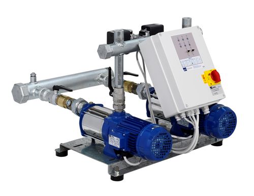 Gruppo di pressurizzazione Ebara con 2 pompe multistadio orizzontali con corpo in ghisa e ...