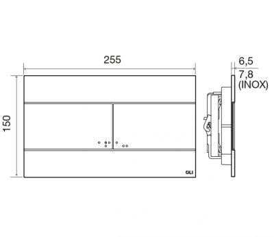 Placca di Comando OLI Slim Dual Doppio Scarico in Abs Cromo Lucida